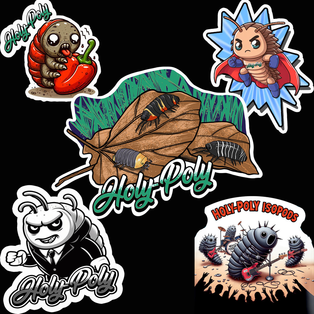 Sticker Pack Bundle – Holy-Poly Isopods